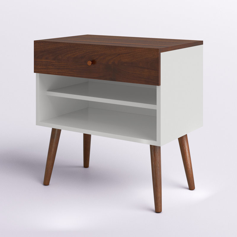 Walnut and white nightstand store